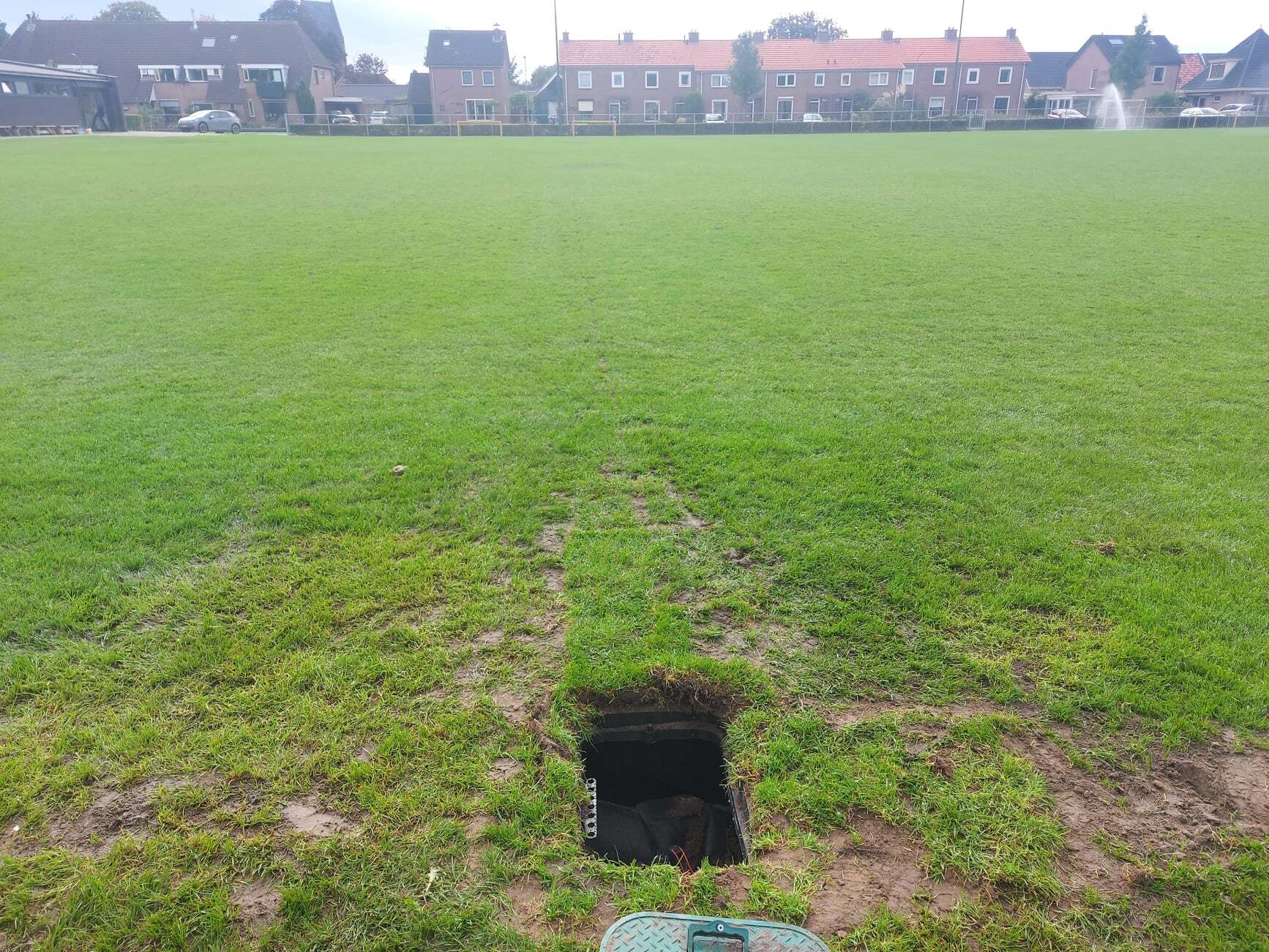 Voetbalveld beregening